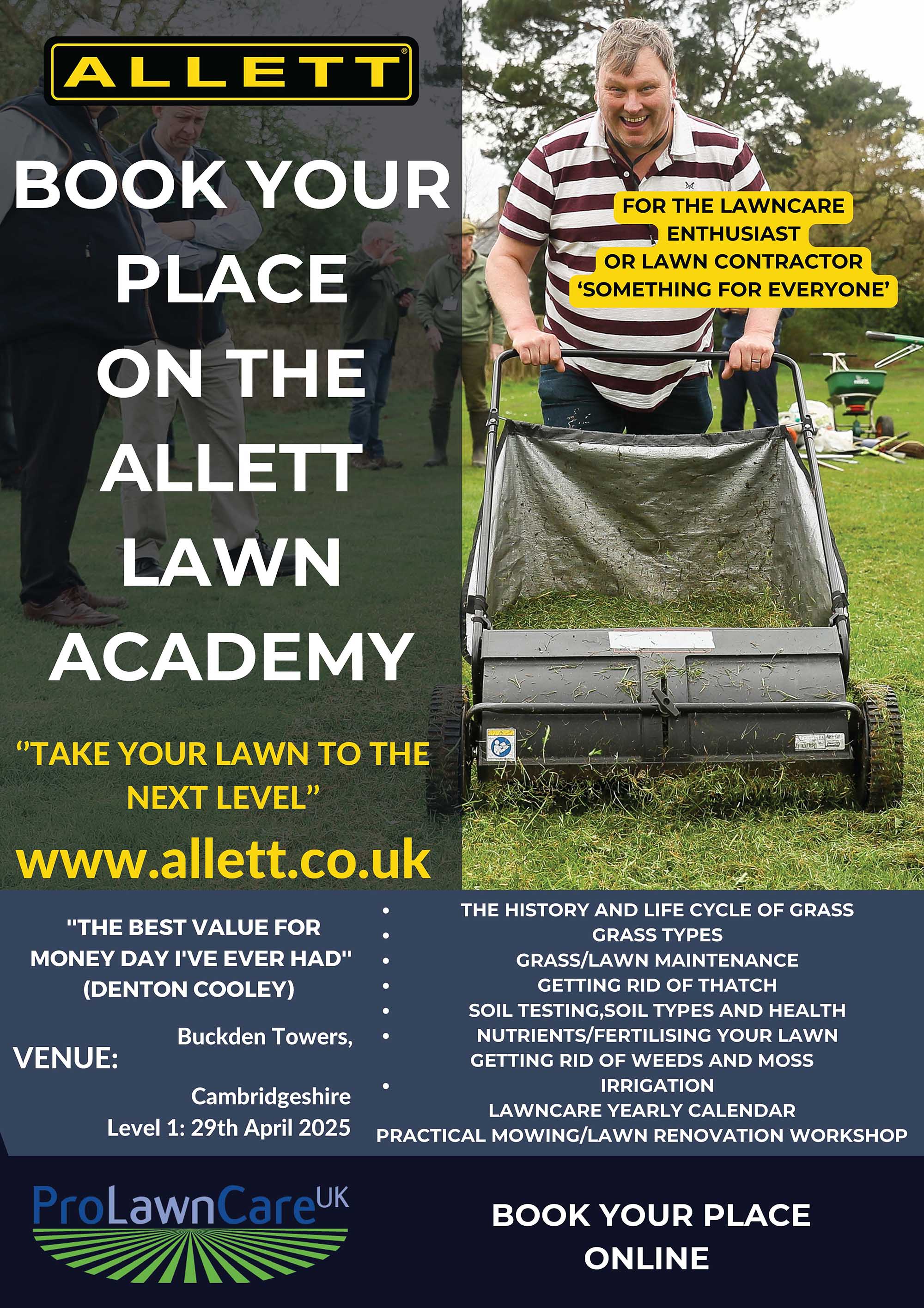 Allett Launch 2025 Lawn Academy Courses at Buckden Towers- The Must At
