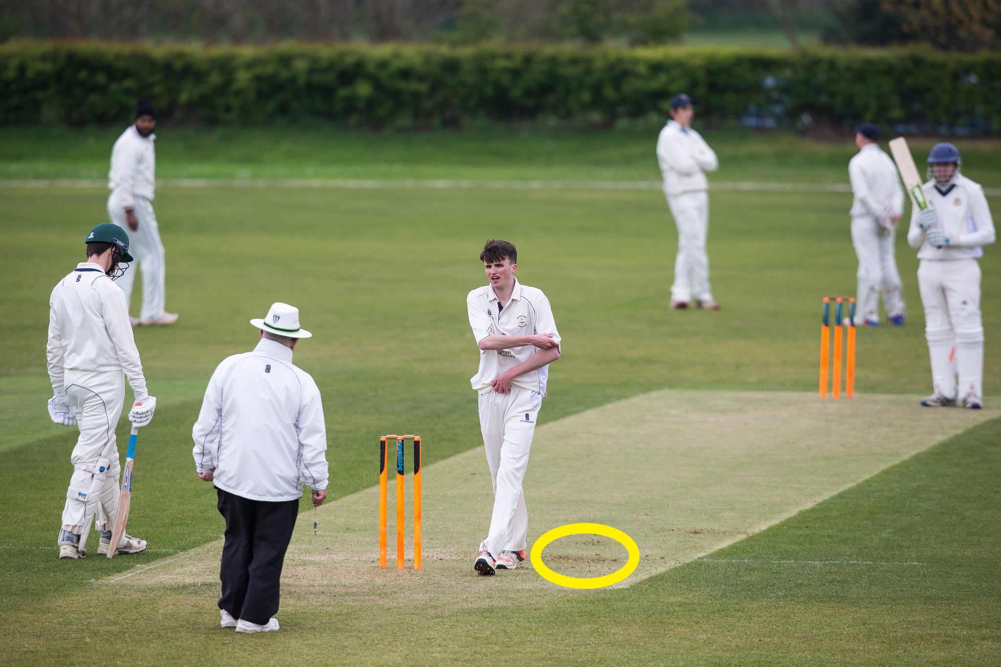 Repairing Bowlers Foot Holes and Batters Scrape Marks On A Cricket Wicket